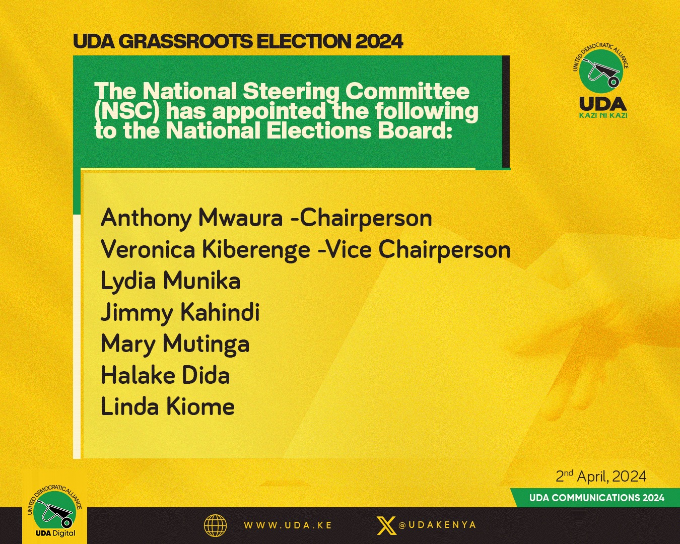 UDA PARTY GRASSROOTS ELECTION 2024 - United Democratic Alliance