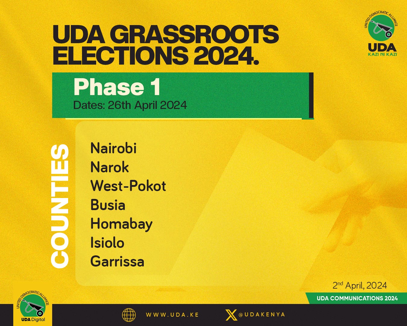UDA PARTY GRASSROOTS ELECTION 2024 - United Democratic Alliance