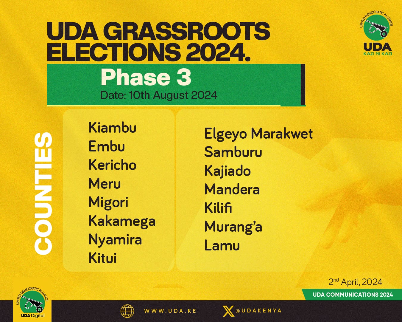 UDA PARTY GRASSROOTS ELECTION 2024 - United Democratic Alliance