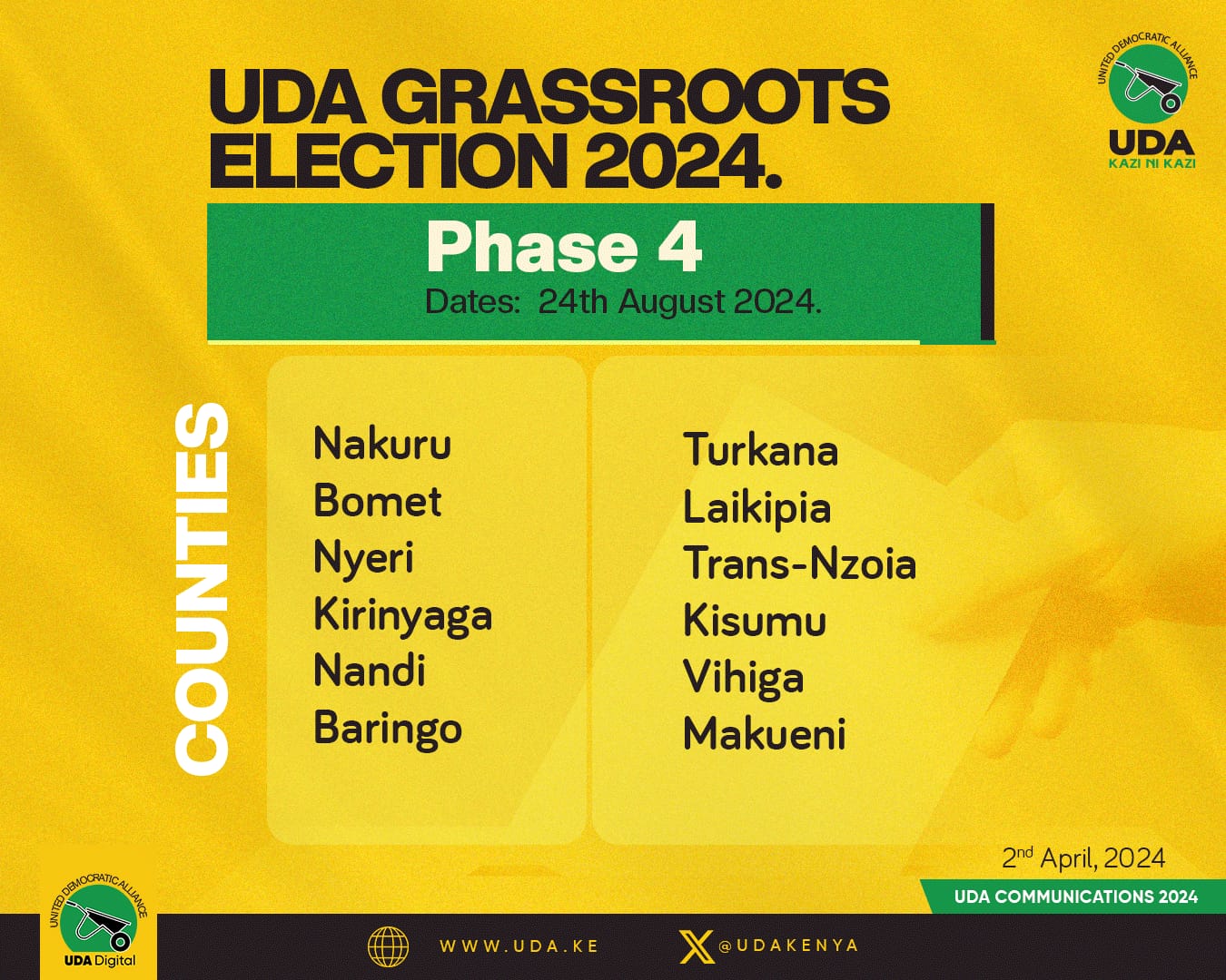 UDA PARTY GRASSROOTS ELECTION 2024 - United Democratic Alliance