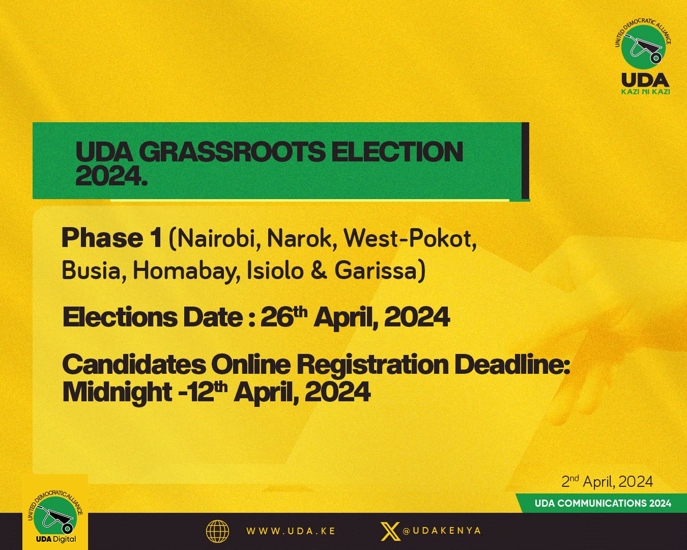 UDA PARTY GRASSROOTS ELECTION 2024 - United Democratic Alliance